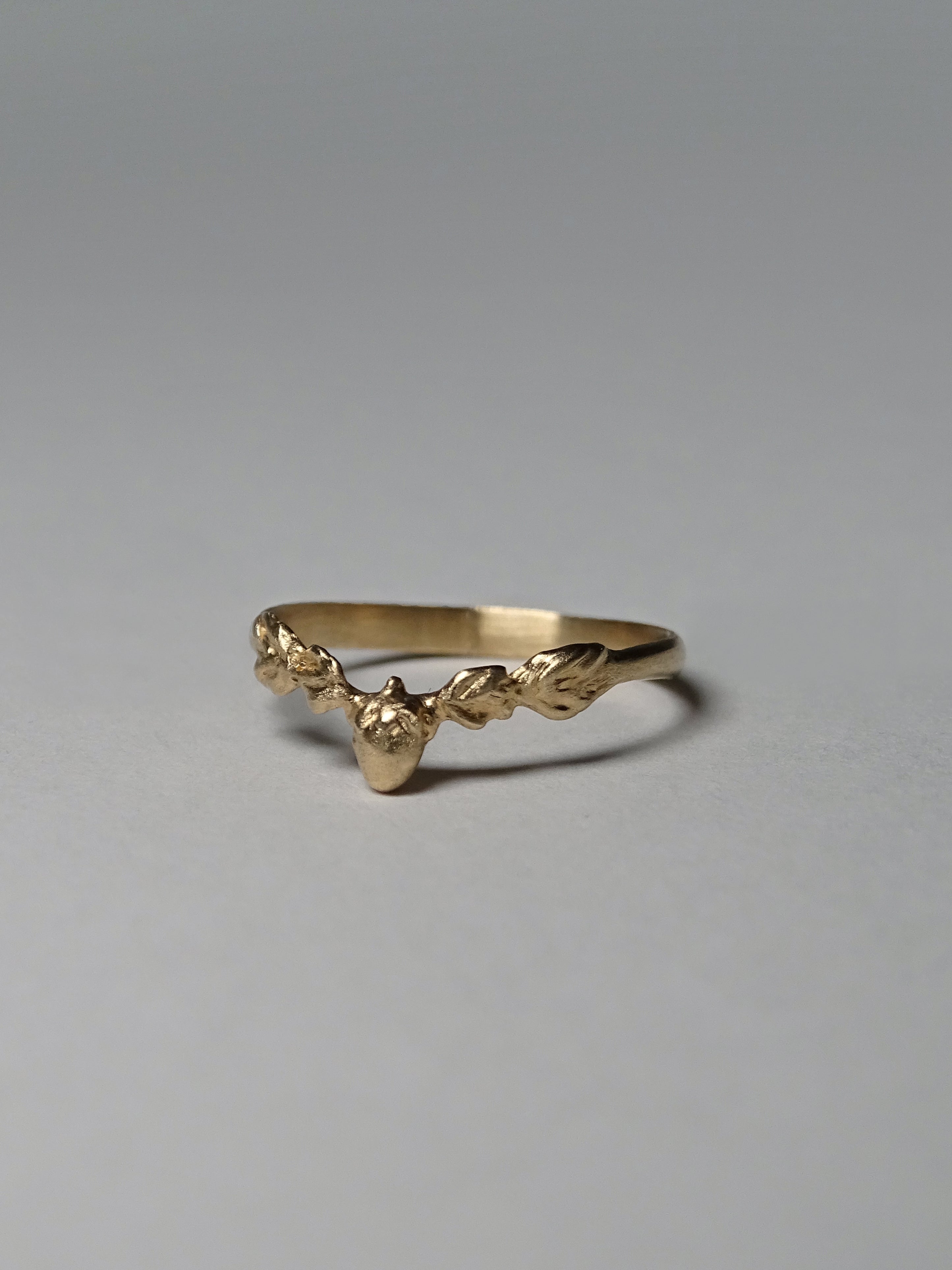 Garden Strawberry Ring ∙ Vintage Inspired Solid Gold Stacking Ring ...
