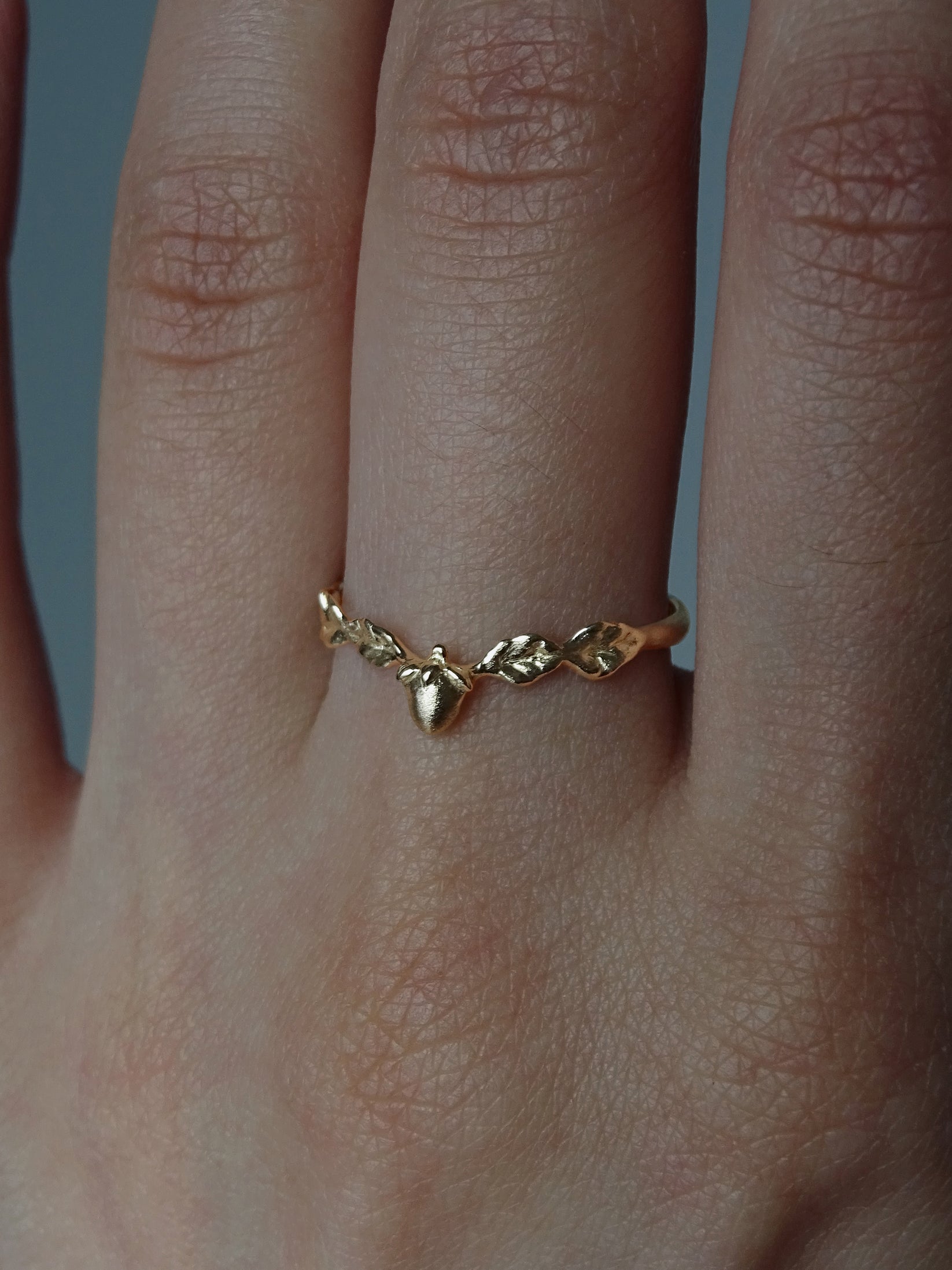 Garden Strawberry Ring ∙ Vintage Inspired Solid Gold Stacking Ring ...